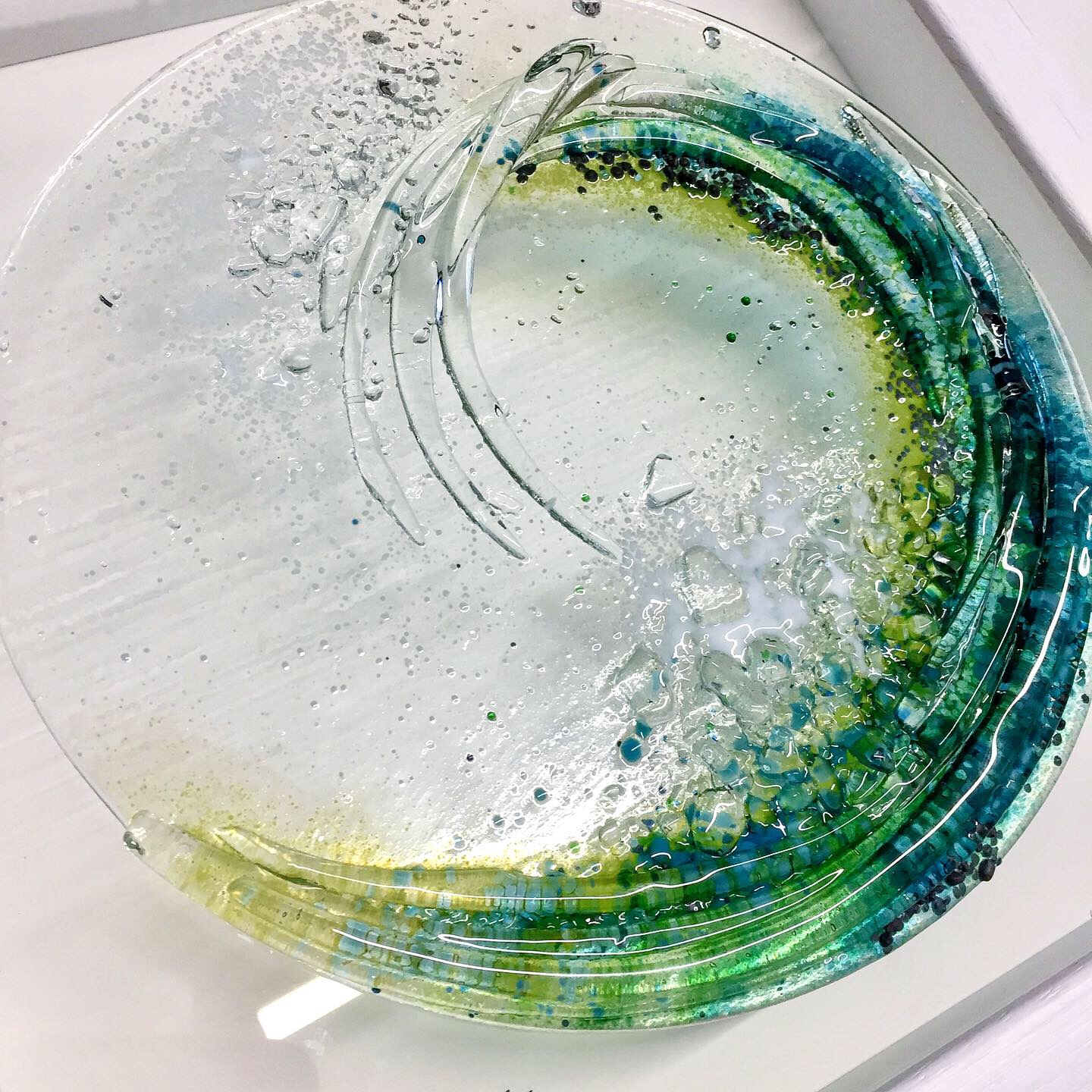Fused Glass Tidal Wave Wall Art by Dreya Glass - British Craft Directory