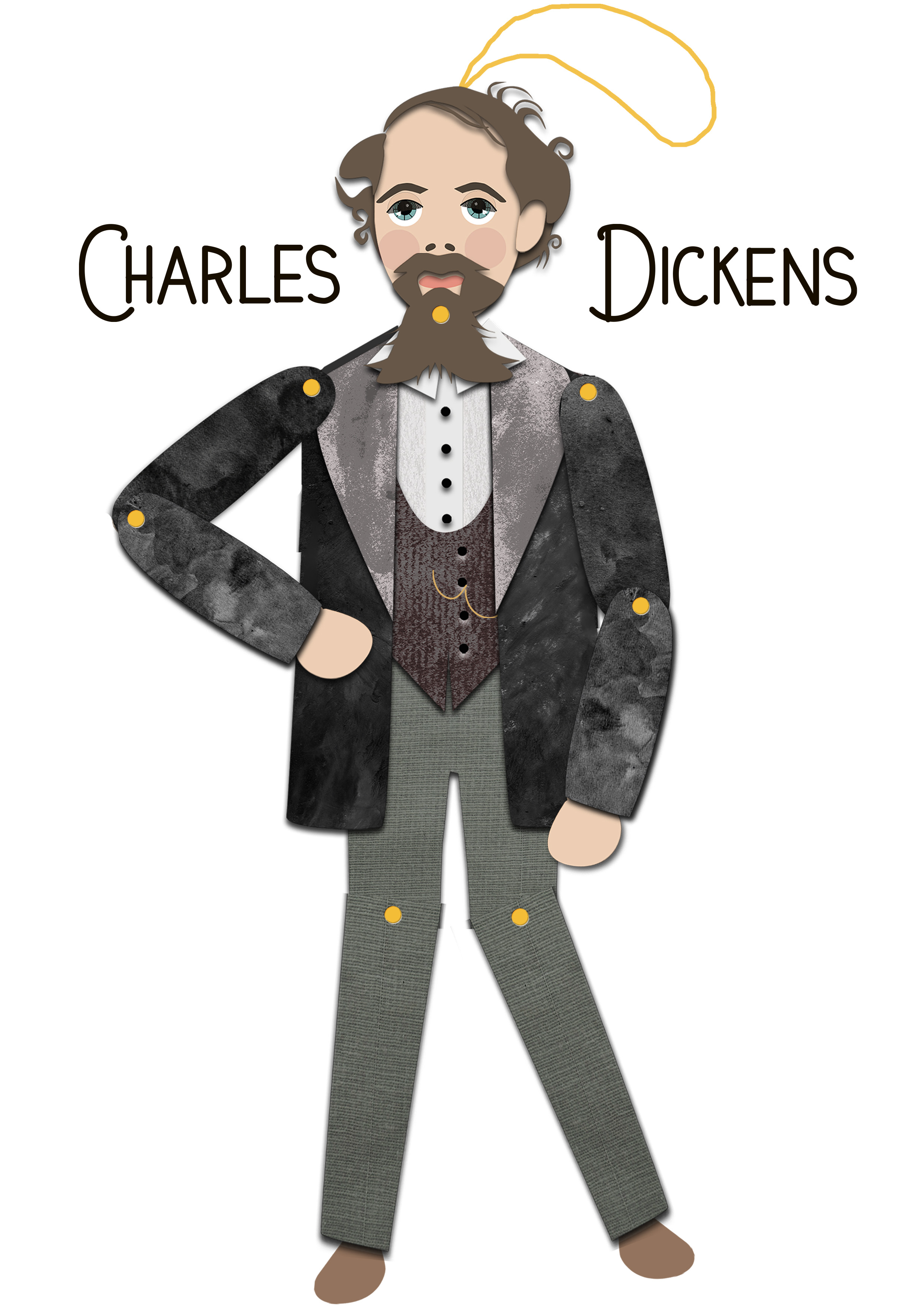 Charles Dickens Articulated Paper Puppet by Flontiere - British Craft ...
